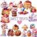 Sweet Treats Watercolor Clipart Bundle Tasty Desserts, Donuts, Cookies ...