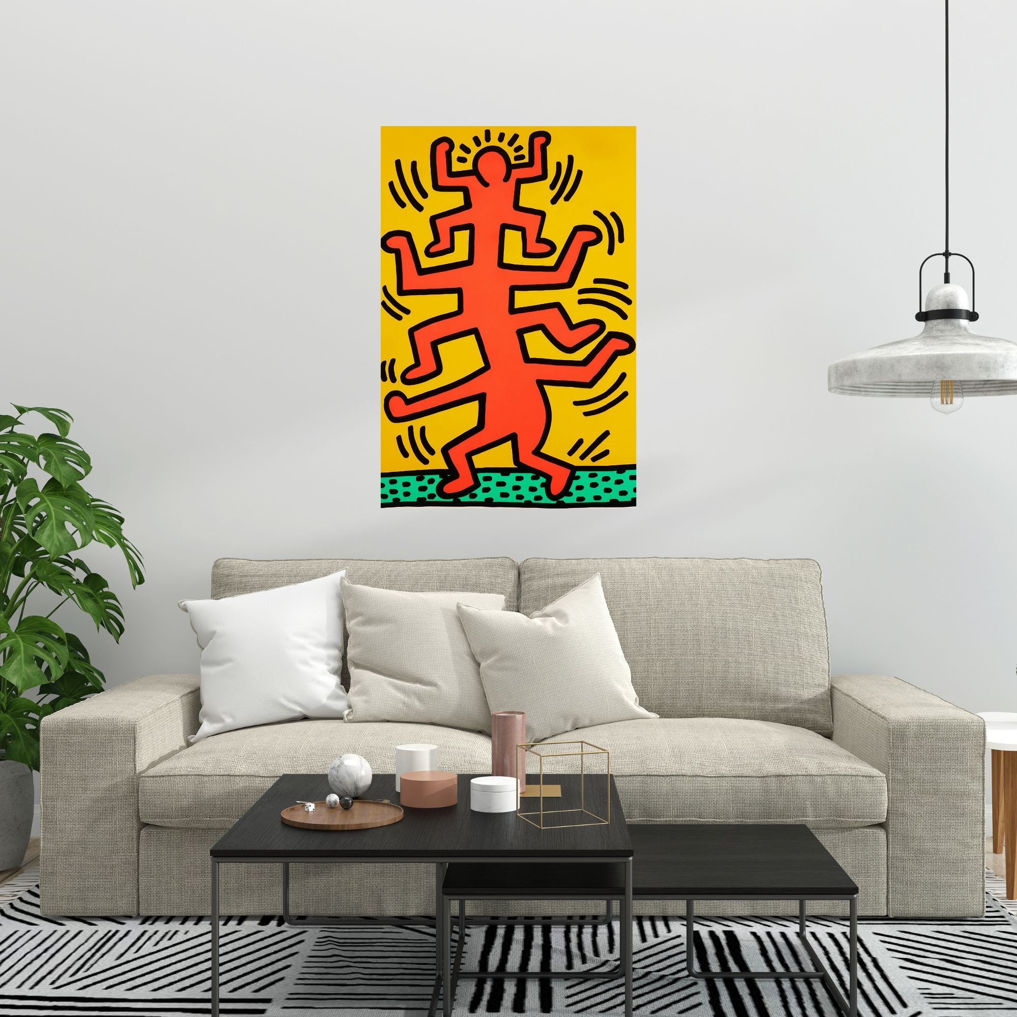 Keith Haring Growing Graphic Figure Art Energizing Contemporary Decor ...