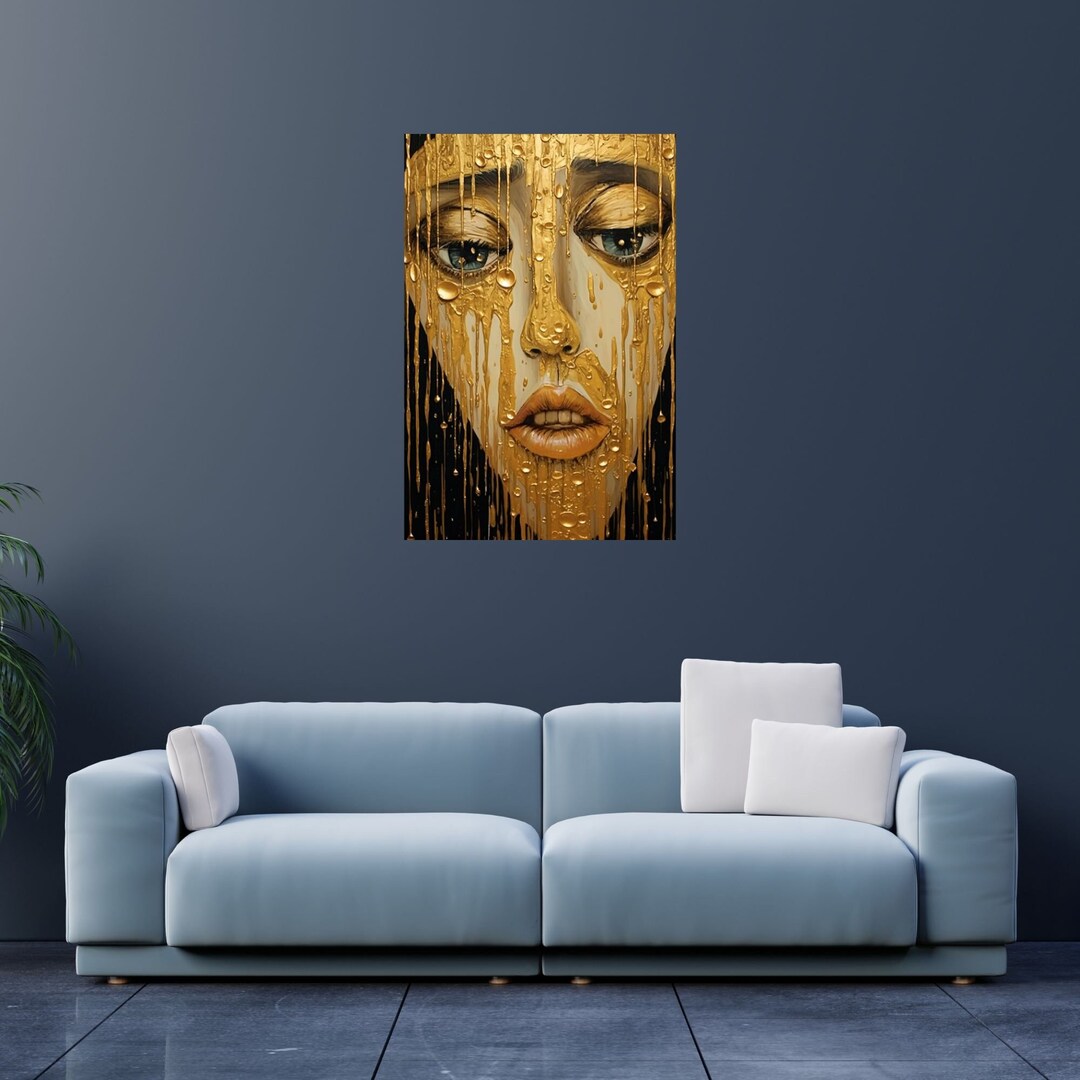 Klimt Inspired Gold Crying Canvas Print, Wall Art Canvas,canvas Wall ...