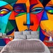 Mid Century Modern Peel and Stick Tile Wallpaper Mural Decal, Vibrant ...