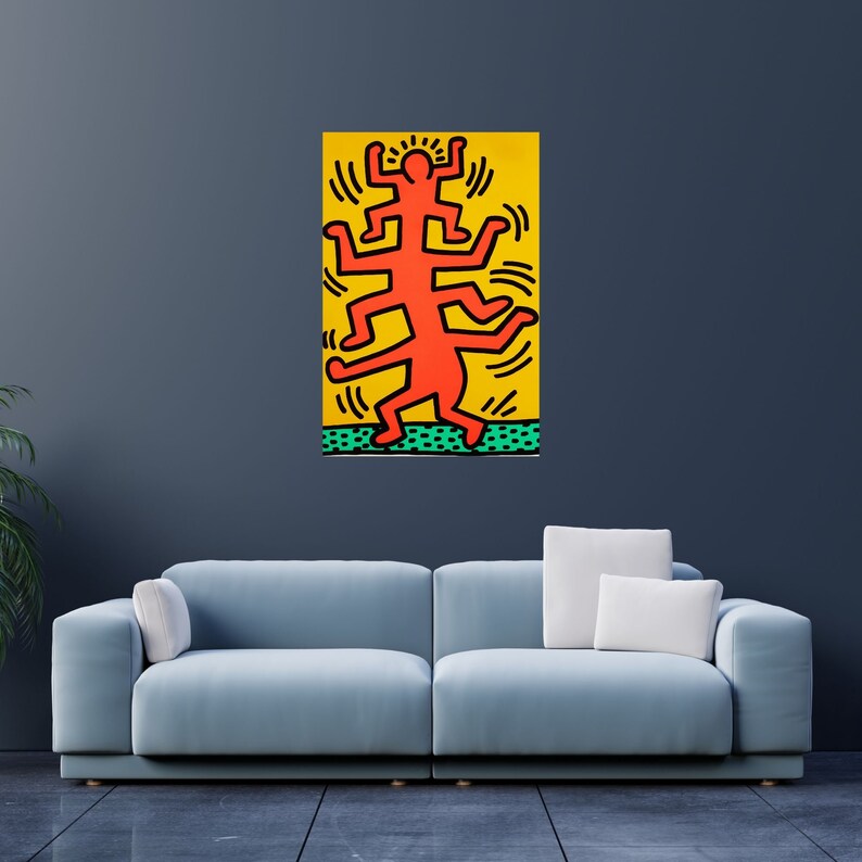 Keith Haring Growing Graphic Figure Art Energizing Contemporary Decor ...