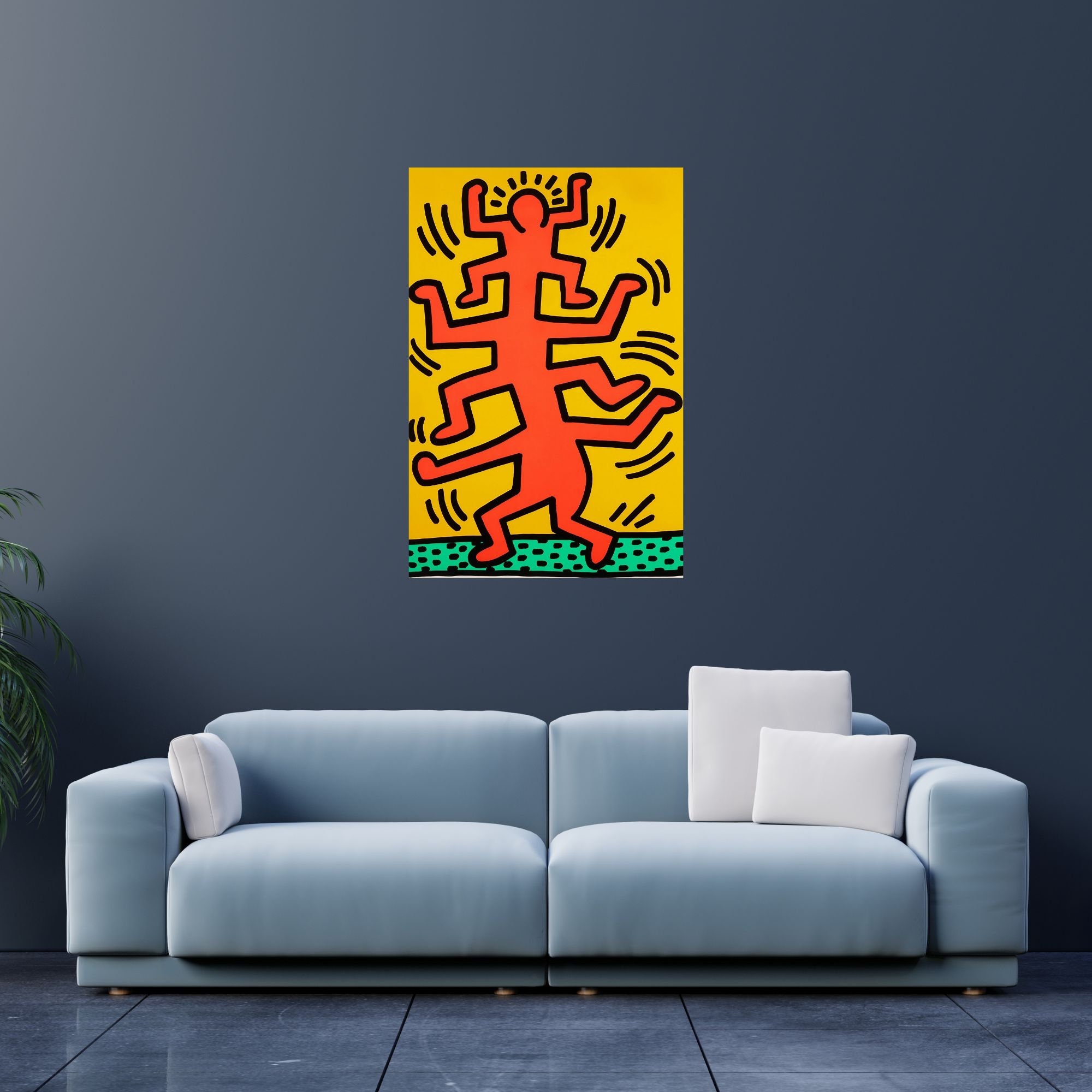 Keith Haring Growing Graphic Figure Art Energizing Contemporary Decor ...