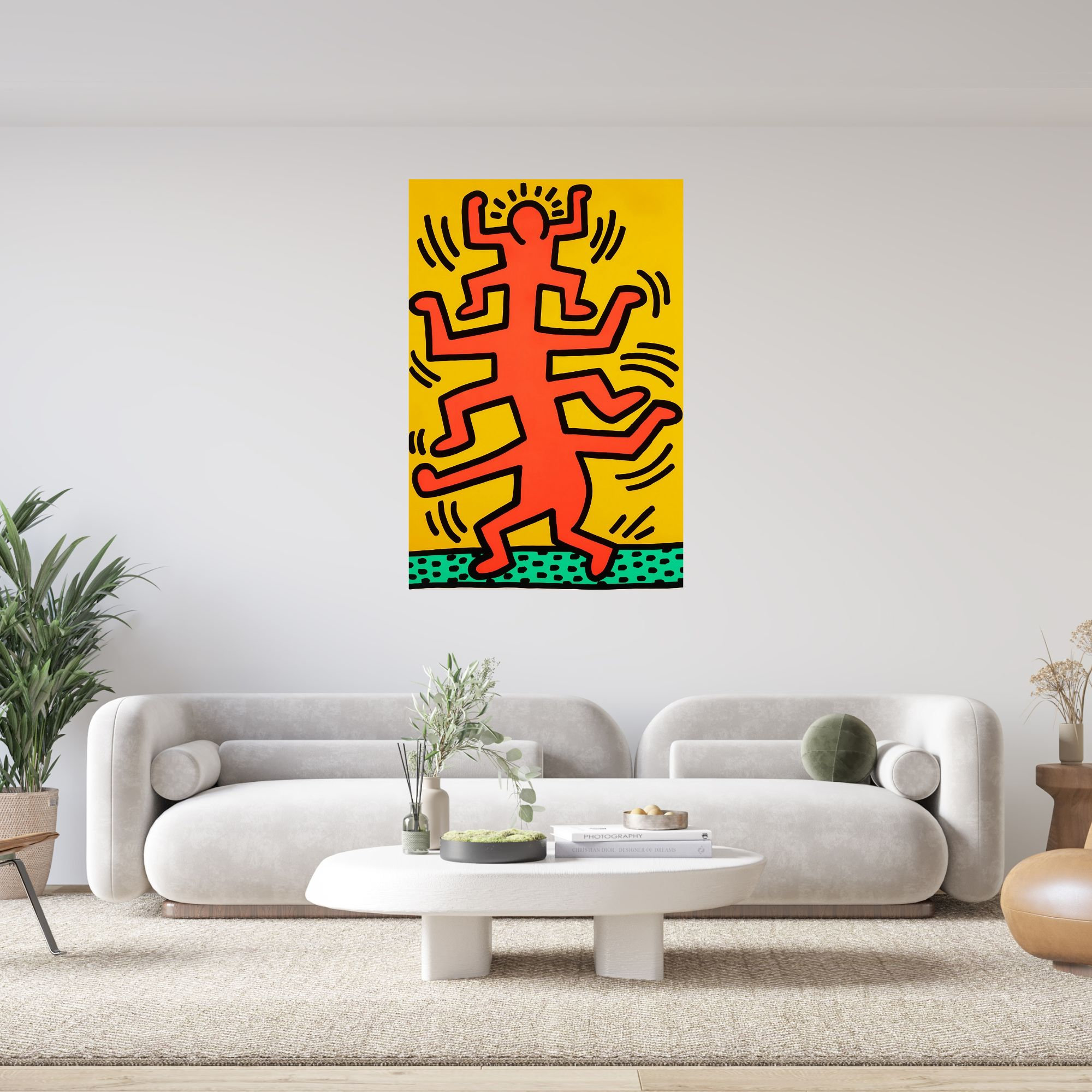Keith Haring Growing Graphic Figure Art Energizing Contemporary Decor ...