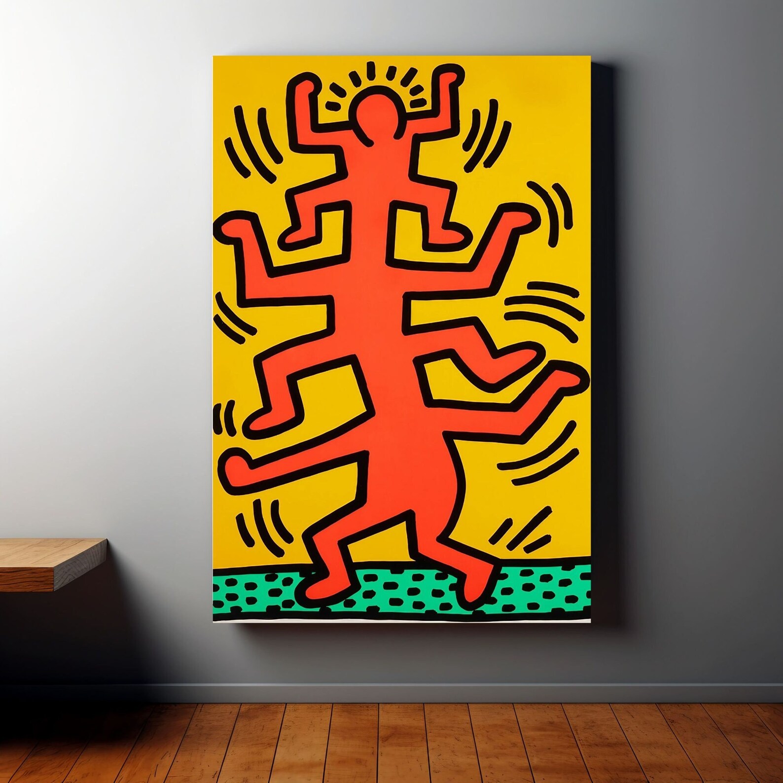 Keith Haring Growing Graphic Figure Art Energizing Contemporary Decor ...