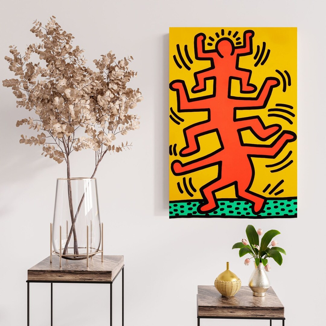 Keith Haring Growing Graphic Figure Art Energizing Contemporary Decor ...