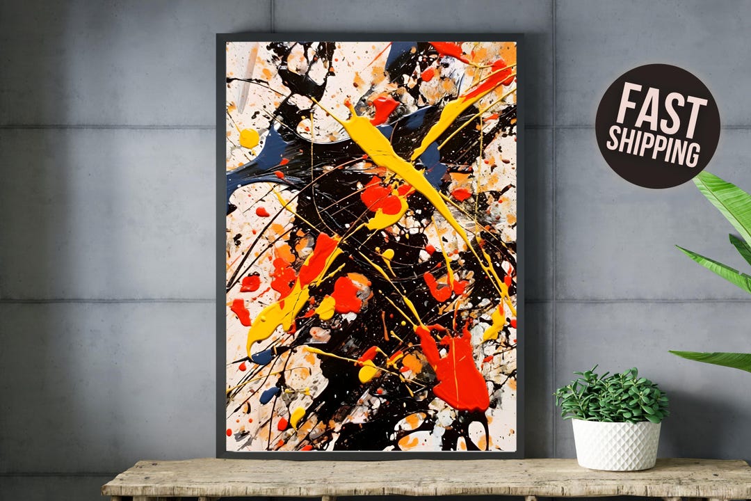 Modern Abstract Splatter Art Print Canvas Wall Art for Contemporary ...