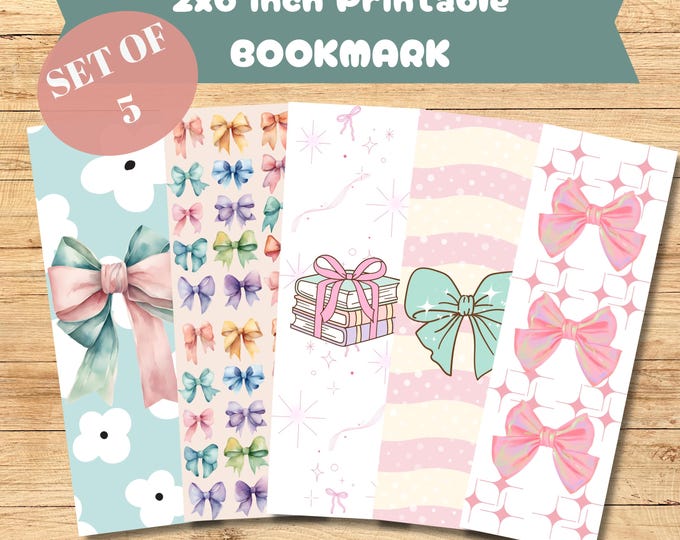 Coquette Bow Bookmark Pink Bookmark With Ribbon Pink Coquette Bookmark ...