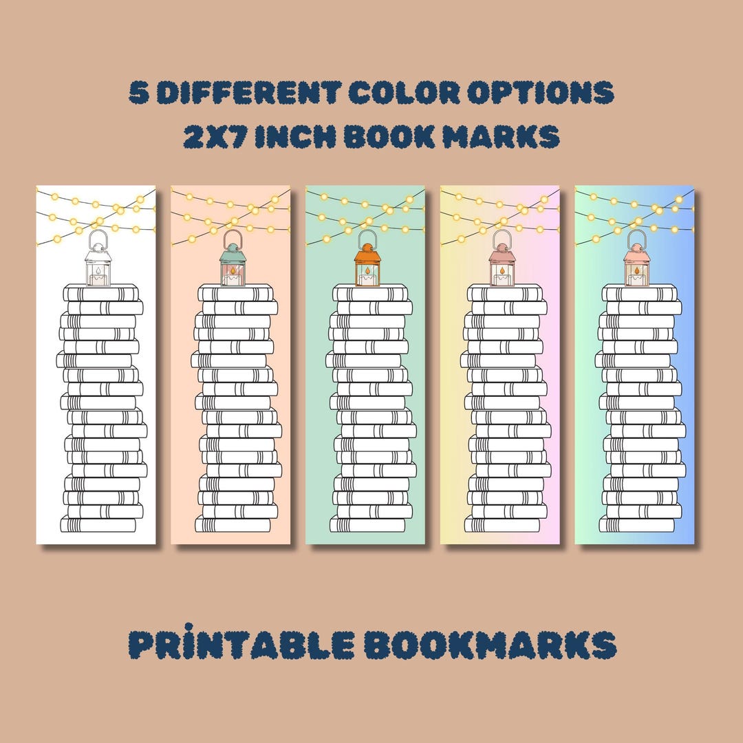 Printable Book Tracker Bookmark, Book Stack Coloring for Booklover ...