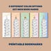 Printable Book Tracker Bookmark, Book Stack Coloring for Booklover ...