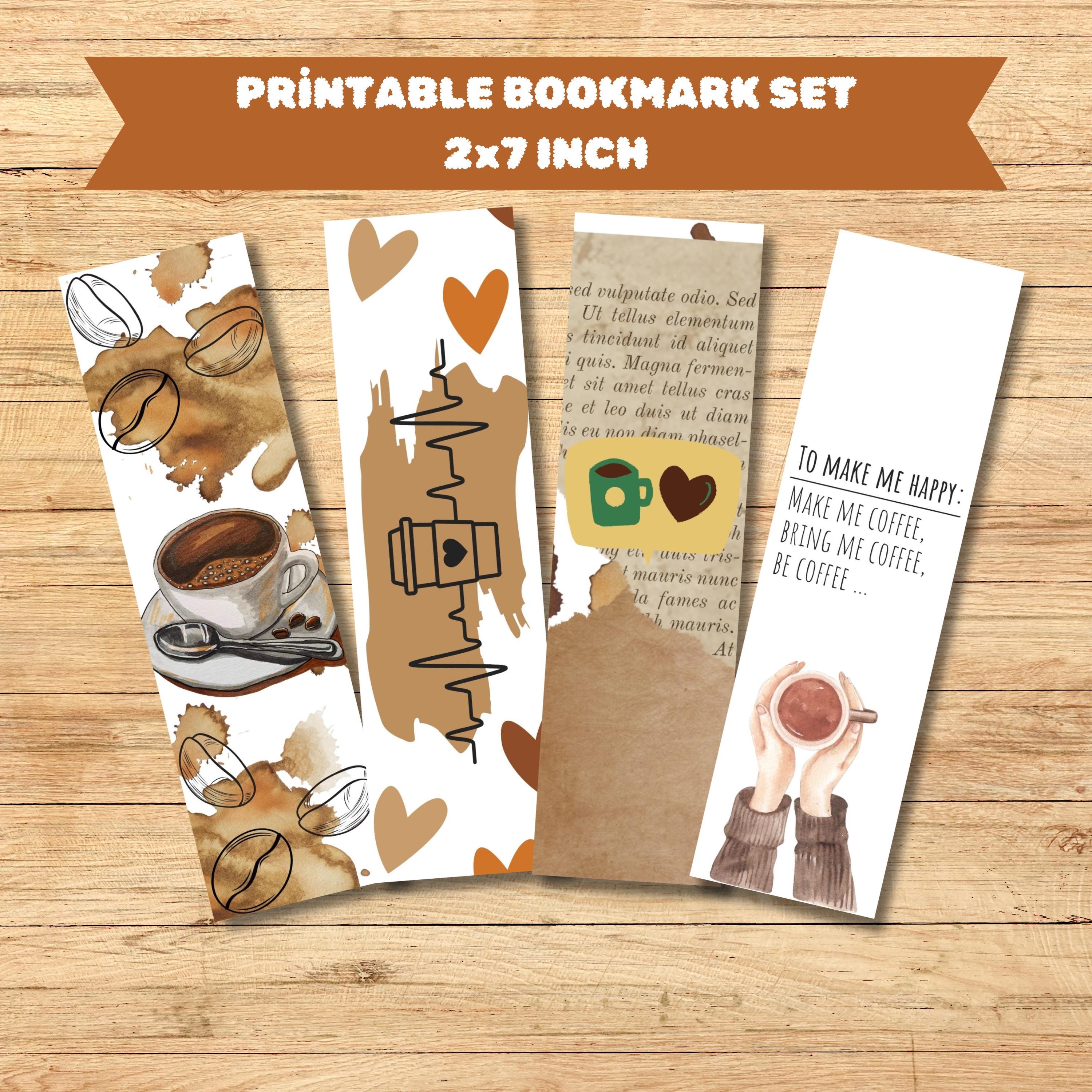 Coffee Bookmarks Printable, Printable Coffee Lover Bookmarks, Gift for ...