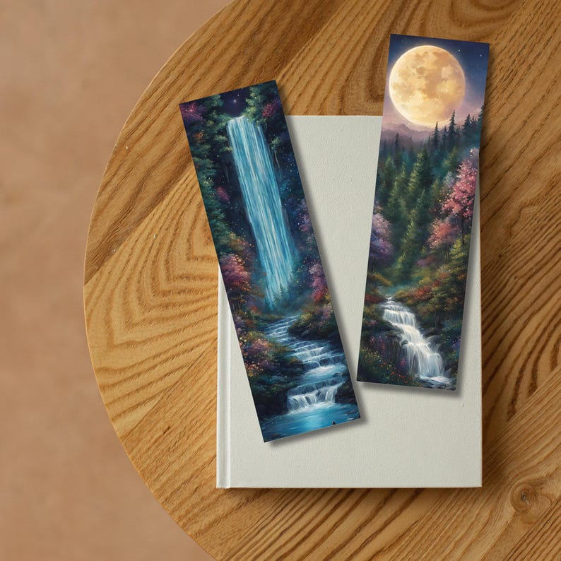 Fantasy Forest Bookmarks: Night Landscape Designs (digital Download) - Etsy