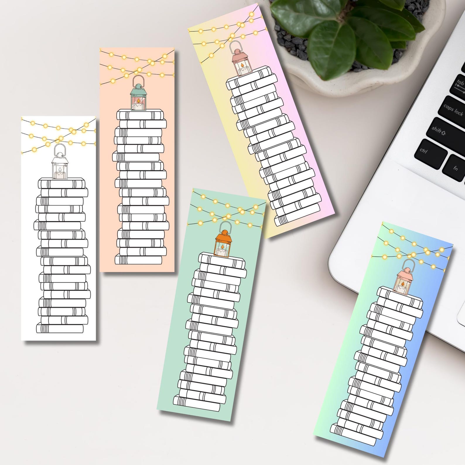 Printable Book Tracker Bookmark, Book Stack Coloring for Booklover ...