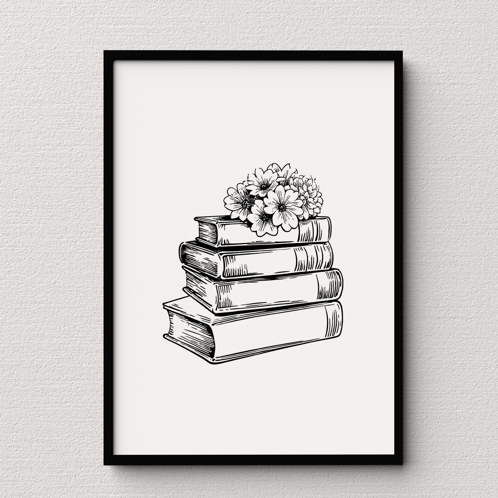 Floral Book Stack SVG Collection: Reading Designs (PNG, PDF) - Etsy