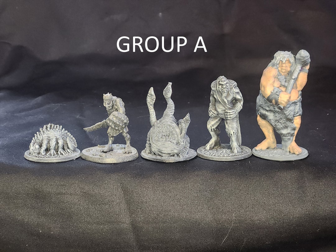 Five 5 3D Printed Monsters for D&D, Pathfinder, Shadowdark, Etc. - Etsy