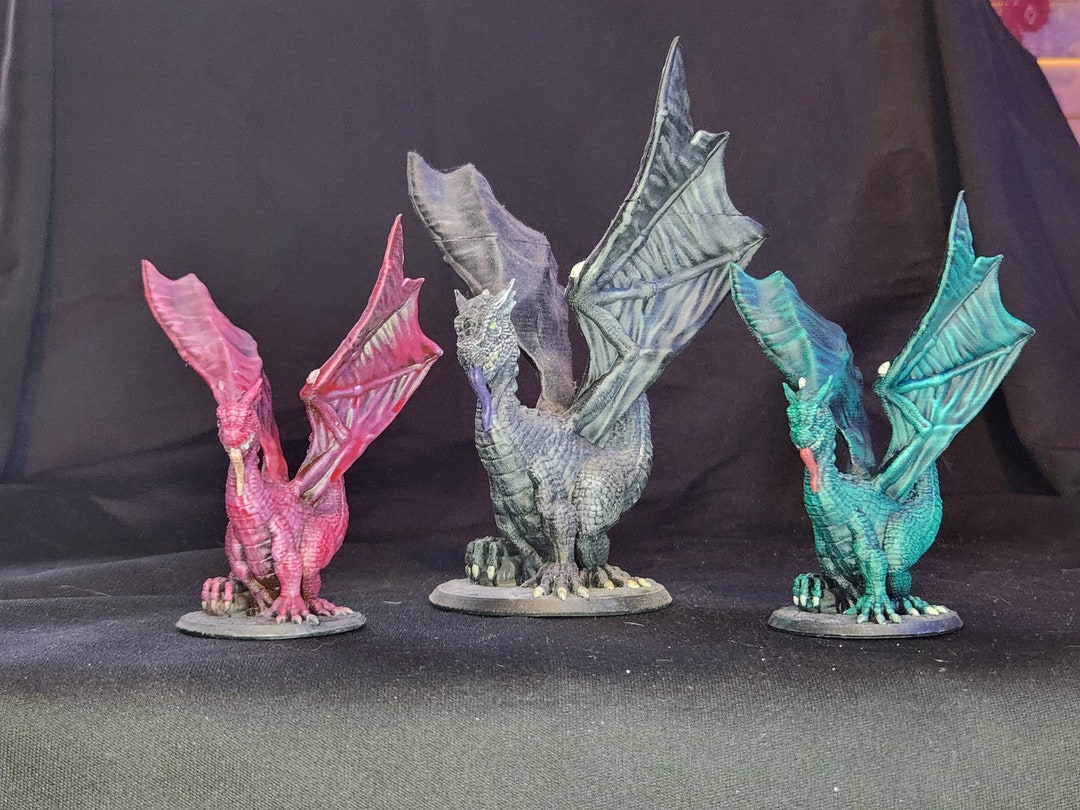 3D Printed and Painted Dragons for D&D, Pathfinder, Shadowdark, Etc. - Etsy