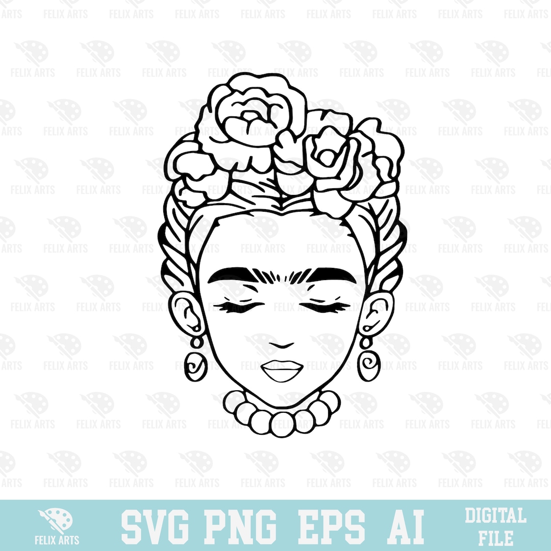 Silhouette Frida Kahlo Printable Digital Download Designsvg, PNG, EPS ...
