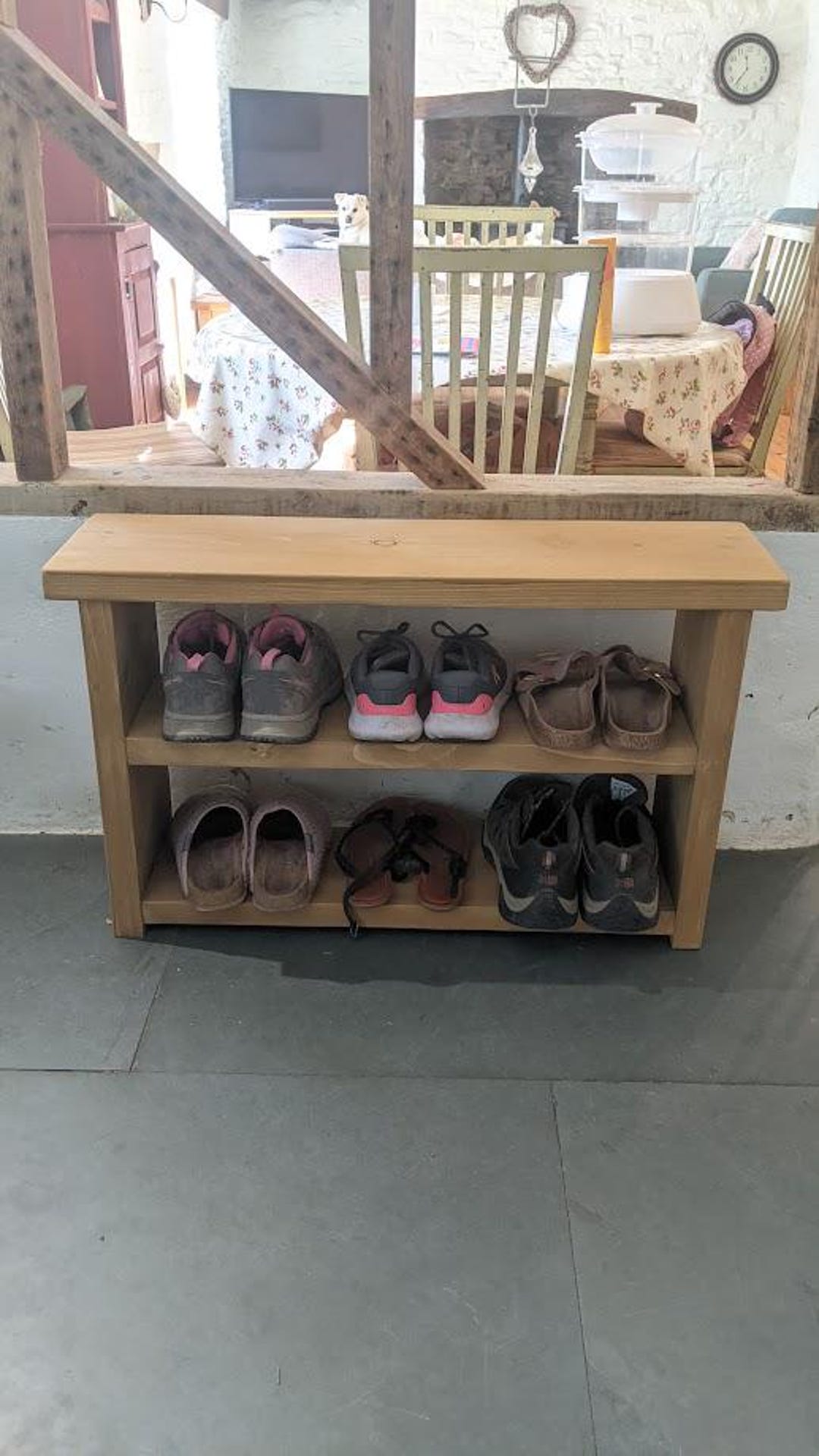 Rustic Reclaimed Timber Shoe Rack – Wooden Shoe Storage Bench - Etsy UK