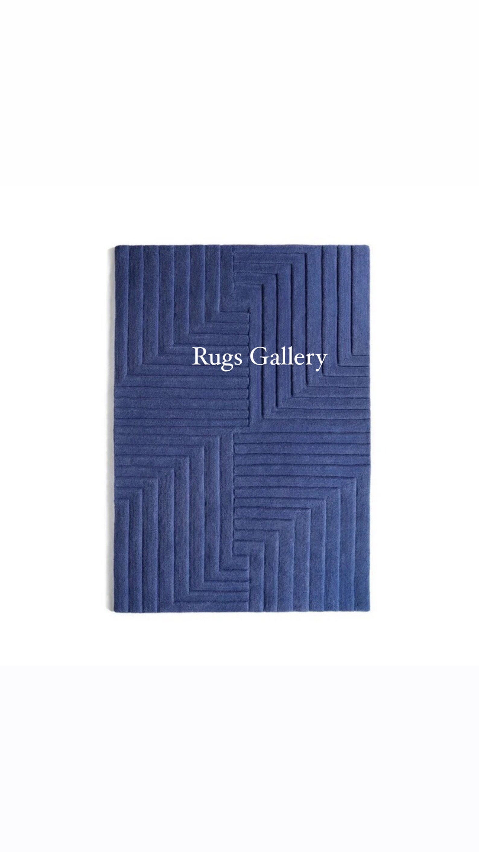 Midnight Blue Soft Handmade Silk Lush Handmade Modern Rug, Bespoke Rug ...