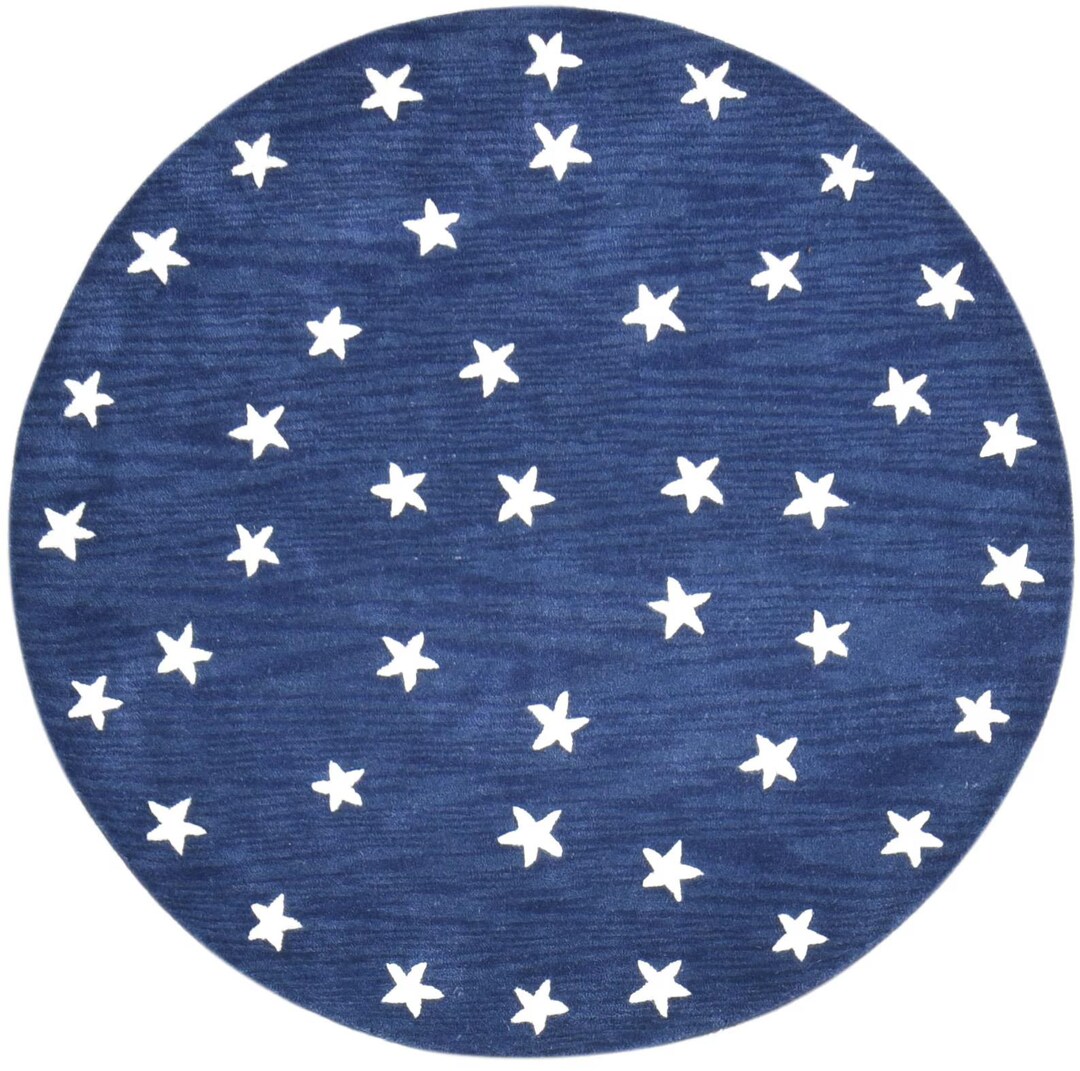 Star Rug Blue Kids Rug Blue Starry Skies Blue Rug Nursery Rug Star Blue ...