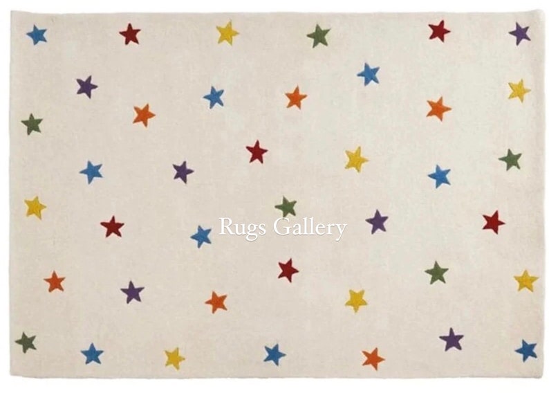 Star Rug Blue Kids Rug Blue Starry Skies Blue Rug Nursery Rug Star Blue ...