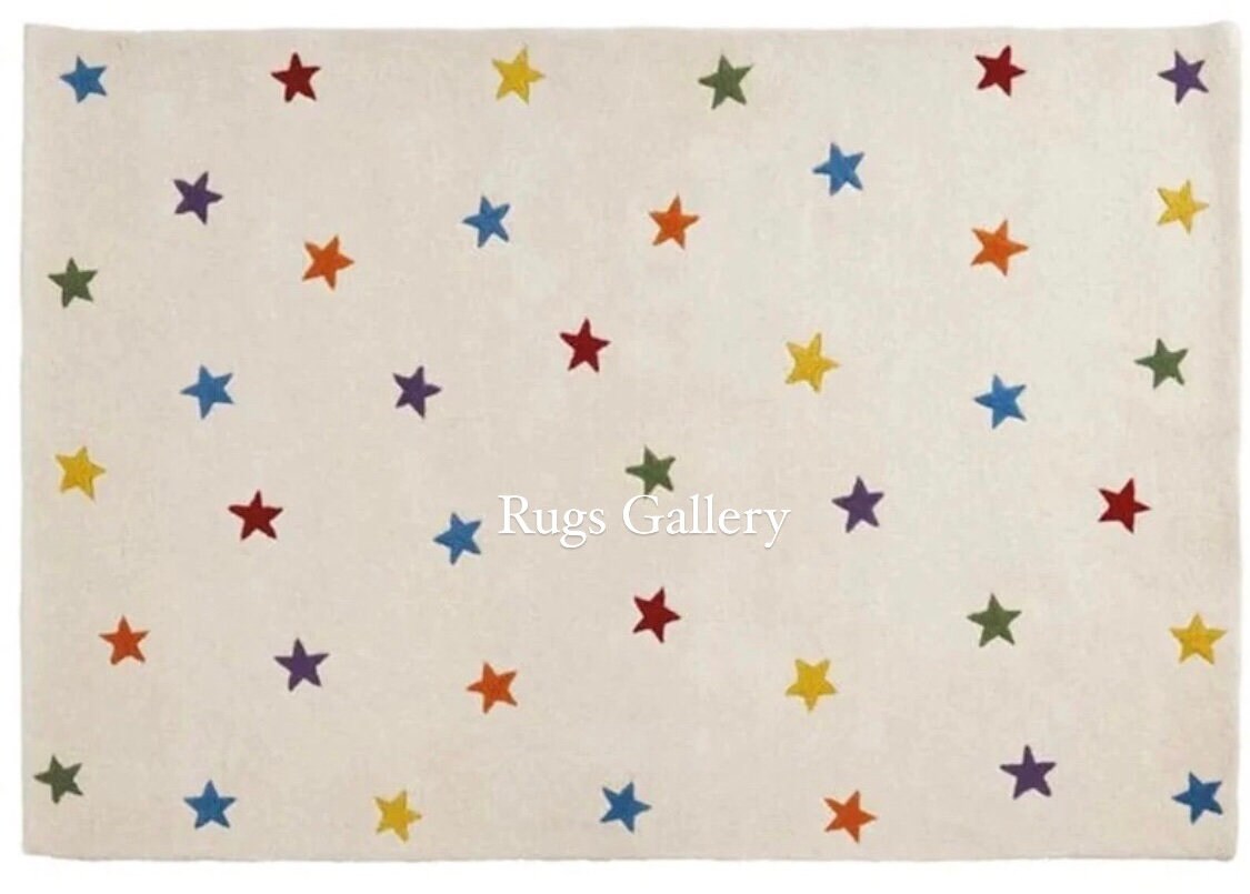 Star Rug Blue Kids Rug Blue Starry Skies Blue Rug Nursery Rug Star Blue ...
