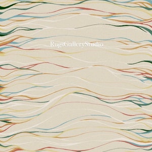 Wavy Scandinavian Hand-tufted 100% Wool Handmade Area Rug Carpet for ...