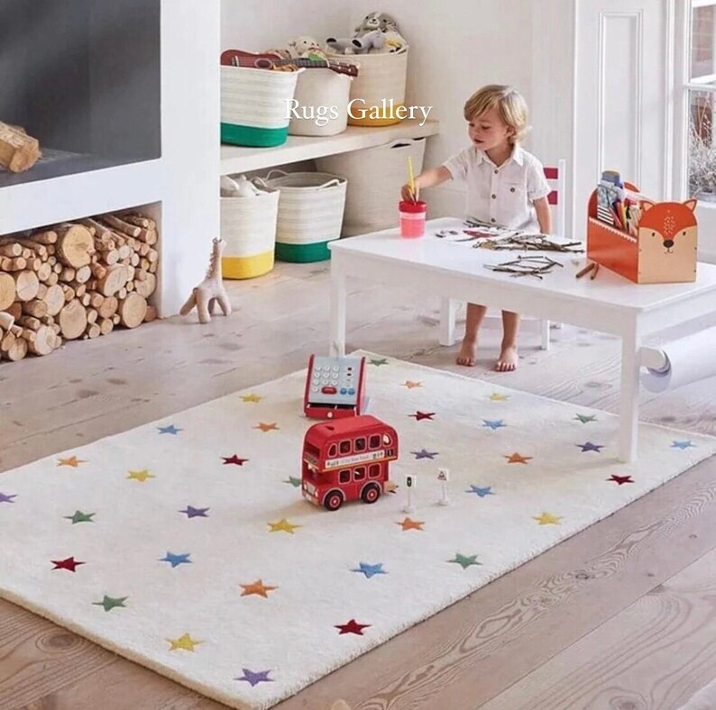 Star Rug Blue Kids Rug Blue Starry Skies Blue Rug Nursery Rug Star Blue ...
