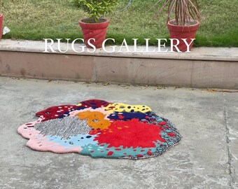 AMOEBA Unshaped Hand Tufted Rug Hand-tufted 100% Wool Handmade Area Rug ...