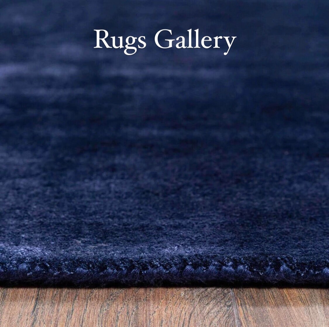 Midnight Blue Soft Handmade Silk Lush Handmade Modern Rug, Bespoke Rug ...