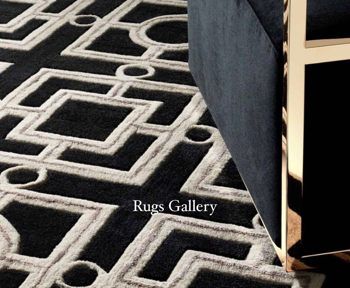 Classic Black and Beige Pattern Luxurious Premium Modern Hand Tufted ...