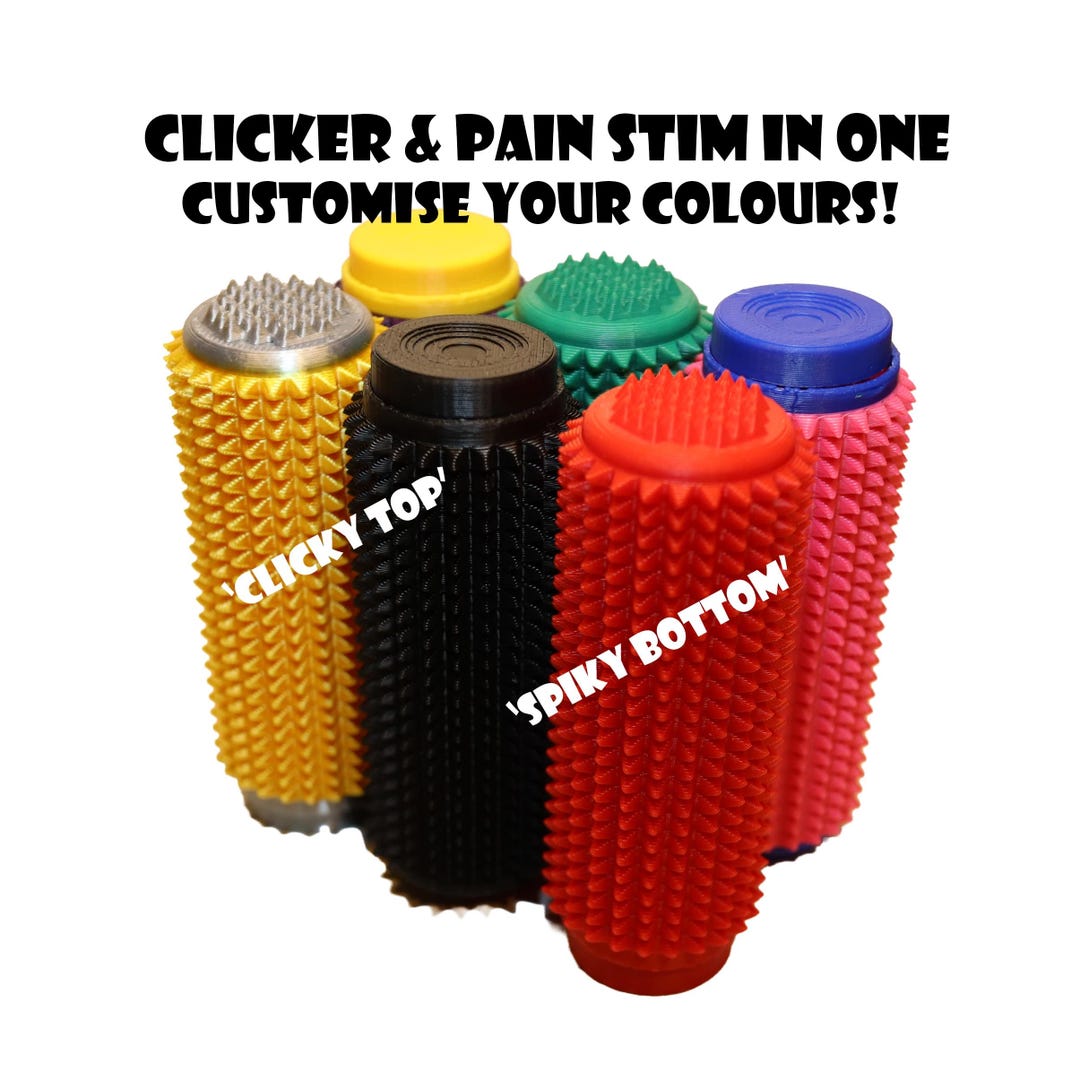 Spiked Sensory Pain Stim Roller With Clicker and Spikes - Fidget for ...