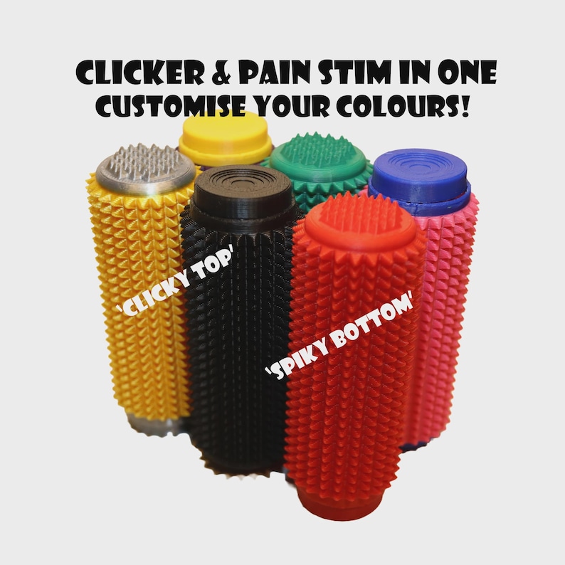 Ouchie Pain Stim Roller With Clicker and Spikes - Fidget for Anxiety ...