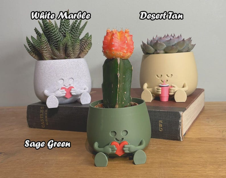 Novelty Plant, Coffee or Tea Lovers Gift - Cute Smiley Face Planter ...