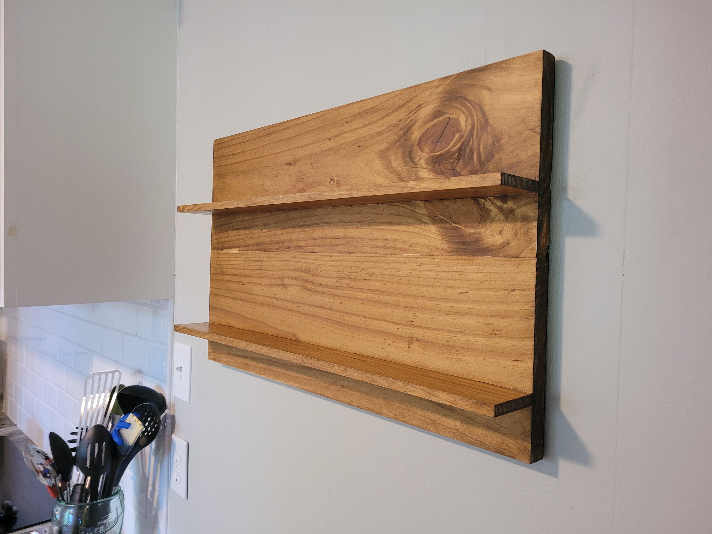 Wall-mounted Wooden Spice Rack Organizer - Etsy