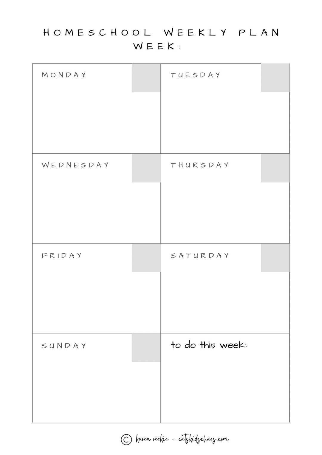 Basic A4 Printable or Digital Home Education Week Planner - Etsy