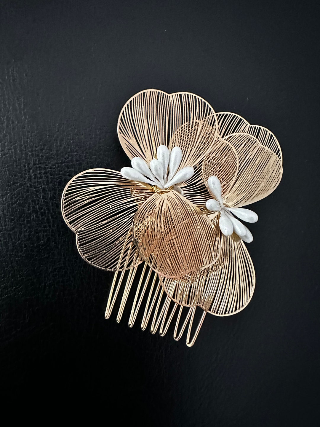 Gold Wedding Hair Comb, Bridal Pearl Hair Comb Slide Gift for Her ...