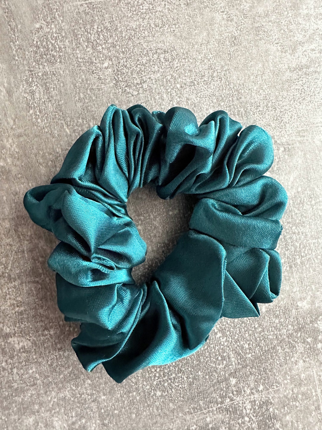 Oversize Teal Silky Satin Scrunchies Set | XL Scrunchies | Vegan Hair ...