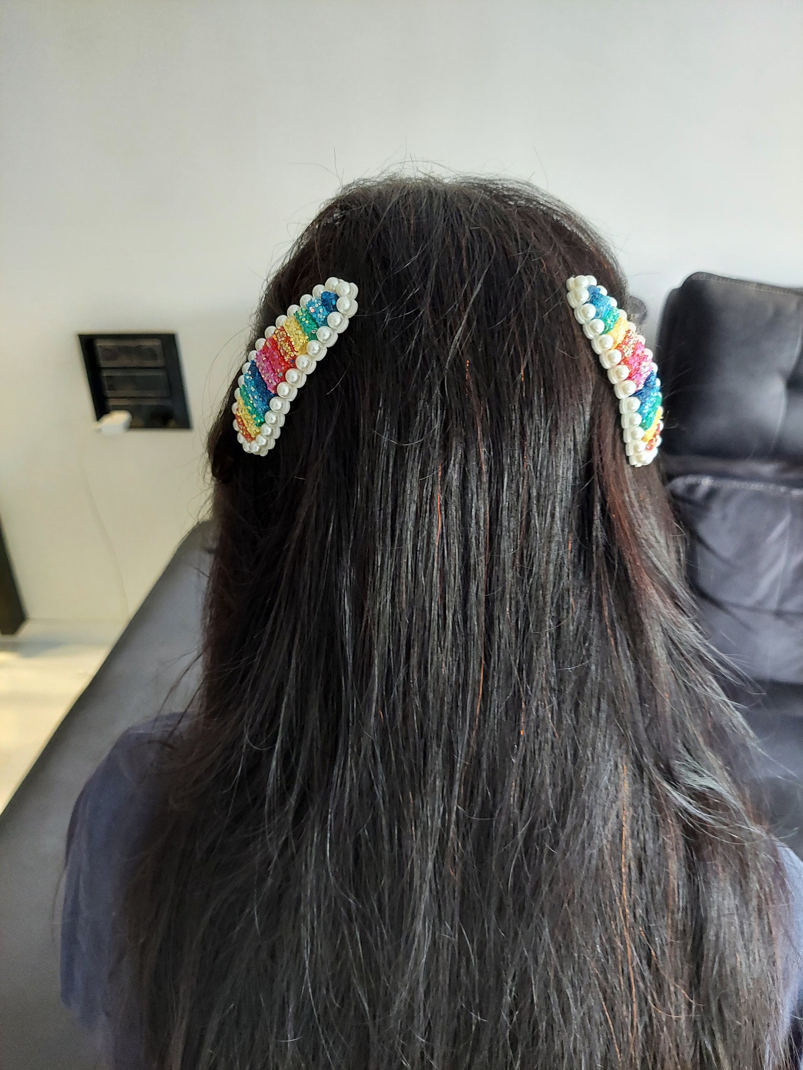 Rainbow Hair Clip With Pearls, Fun Colourful Hairclip, Gift for Her - Etsy