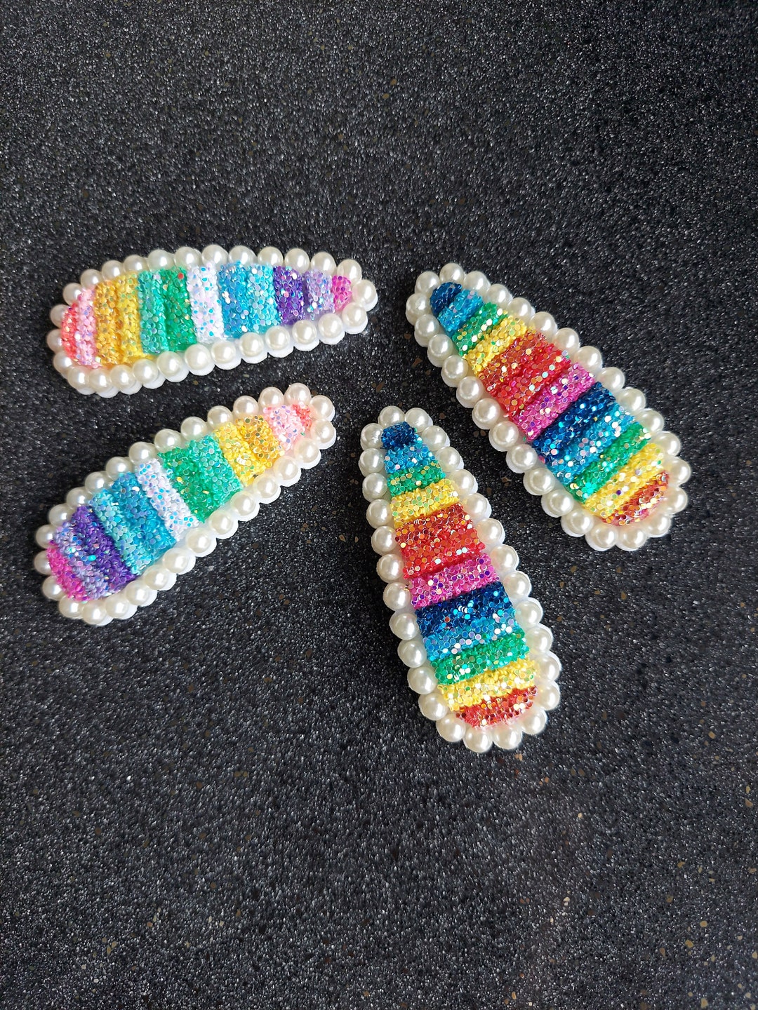 Rainbow Hair Clip With Pearls, Fun Colourful Hairclip, Gift for Her - Etsy