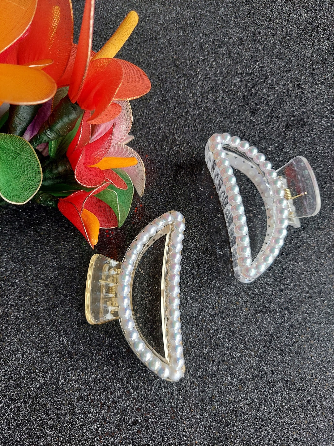 Pearl Hair Claw Curved Clip, Wedding Hairclip, Gift for Her, Bridal ...