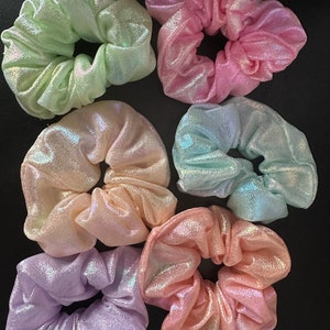 Pastel Summer Shimmer Scrunchie | Pastel Metallic Scrunchie | Vegan ...