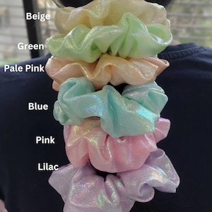 Pastel Summer Shimmer Scrunchie | Pastel Metallic Scrunchie | Vegan ...