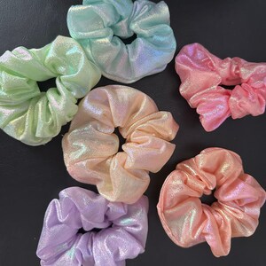 Pastel Summer Shimmer Scrunchie | Pastel Metallic Scrunchie | Vegan ...