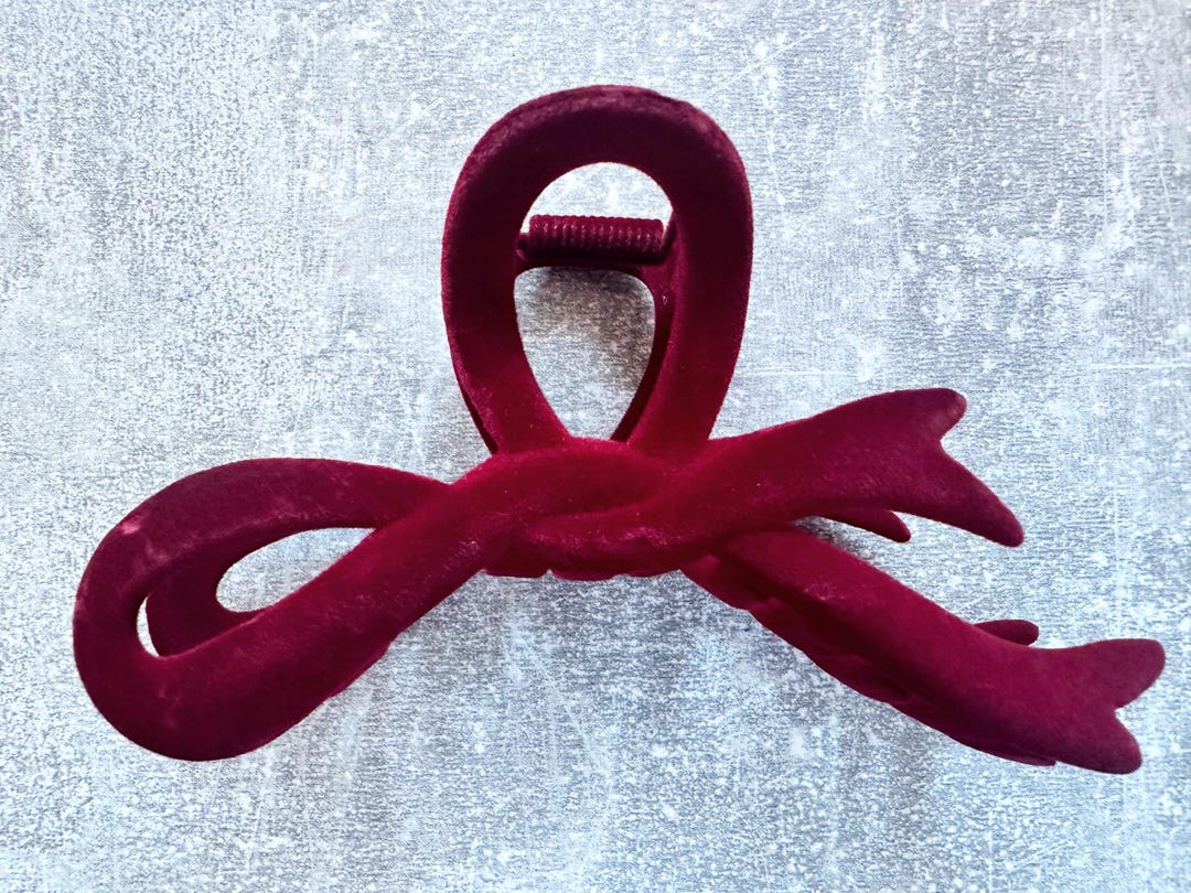 Burgundy Hair Claw Oversize Curved Clip, Large Hairclip, Gift for Her ...