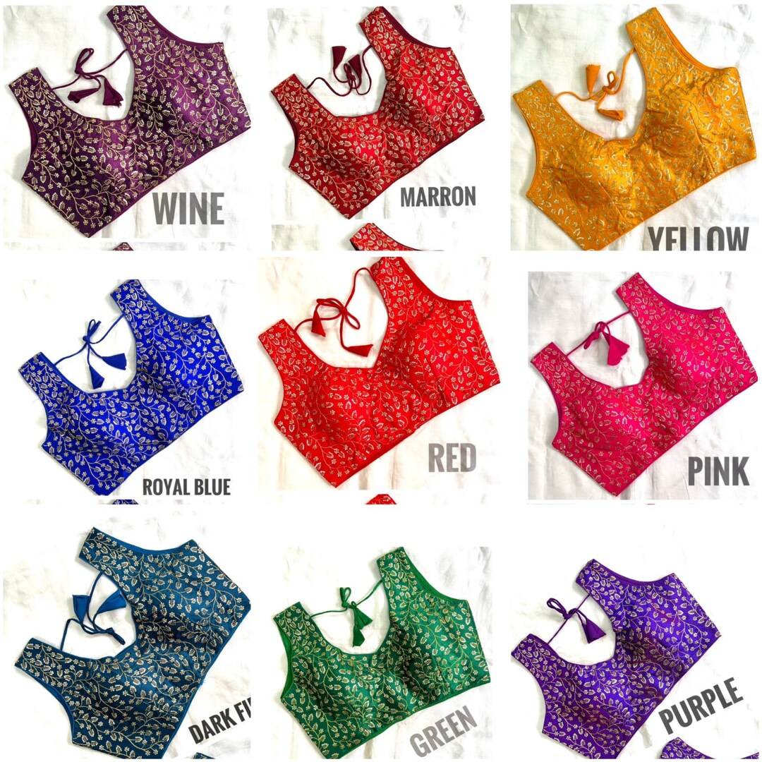 New Heavy Designer Blouse for Women Embroidered Handmade Pure Silk ...