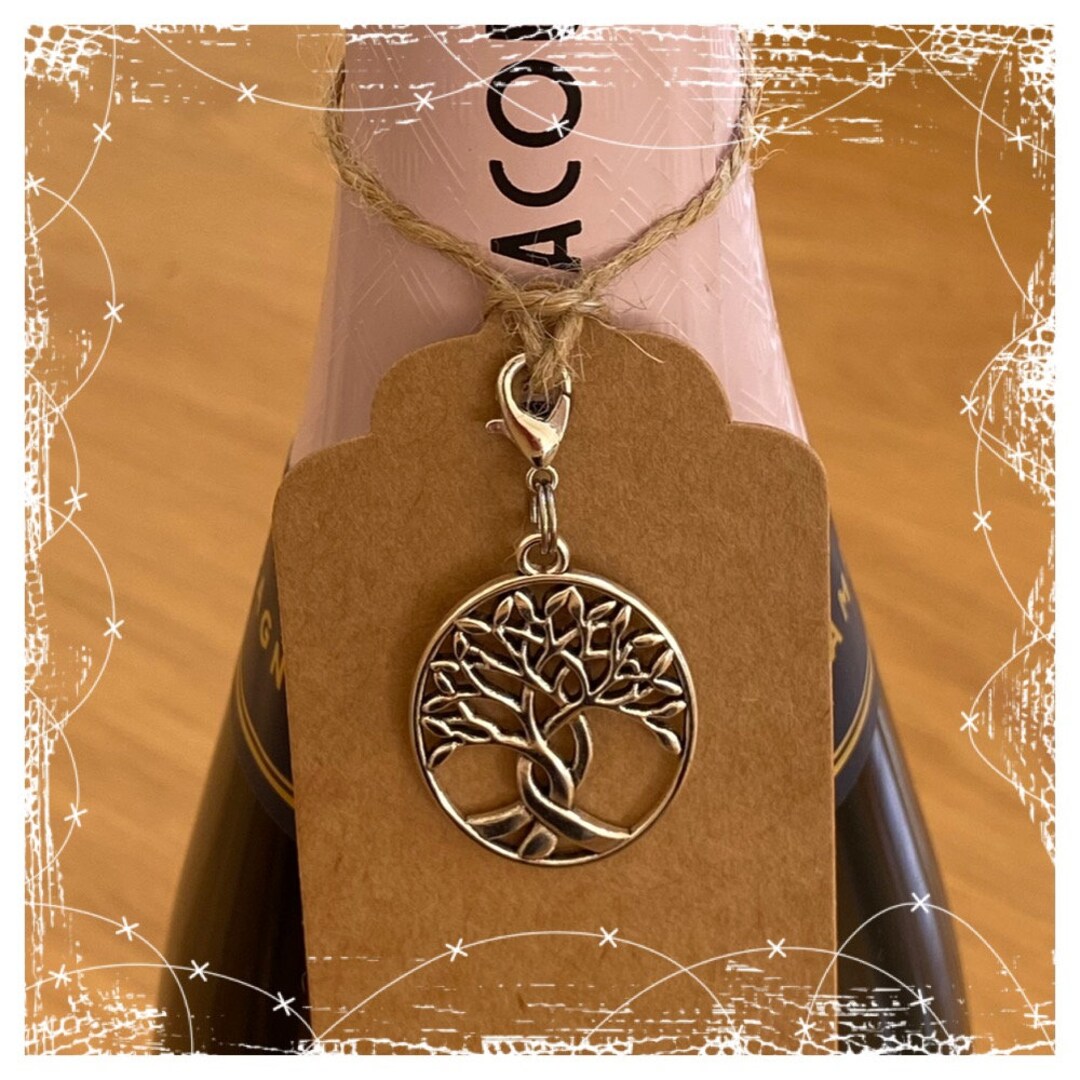 Charm Gift Tag: Tree of Life, Wine Bottle Decoration - Etsy