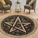 Pentagram Rug, Pentagram Round Rug, Protection Symbol Rug, Gothic ...