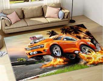 Vintage Car Tufted Rug Car Rug Porsche Art Tufted Carpet - Etsy