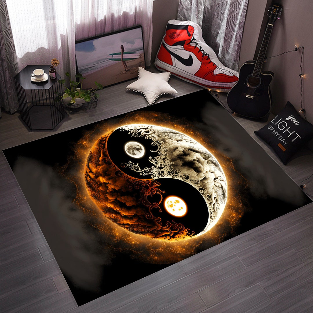 Ying Yang, Ying Yang Rug, Living Room Rug, Yin Yang Themed Rug,modern ...