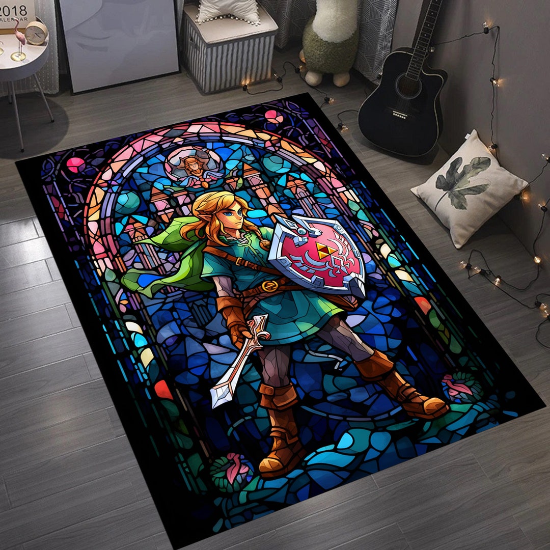 Zelda, Zelda Legend Rug, Legend of Zelda, Game Room Rug, Gaming Area ...
